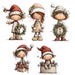 Whimsical Christmas Elf Clipart Bundle: Cute Festive Graphics (digital ...