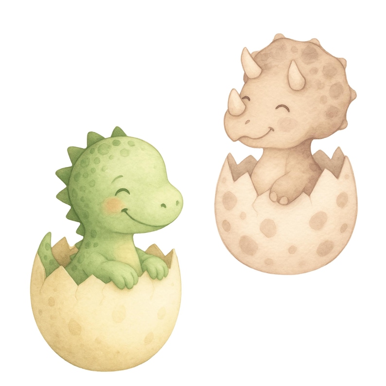 Watercolor Dinosaur Clipart, Cute Baby Dinosaurs PNG, Baby Shower ...