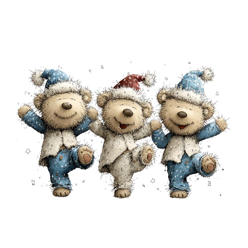 Teddy Bear Christmas Clipart: Cute Festive Holiday Graphics (digital ...