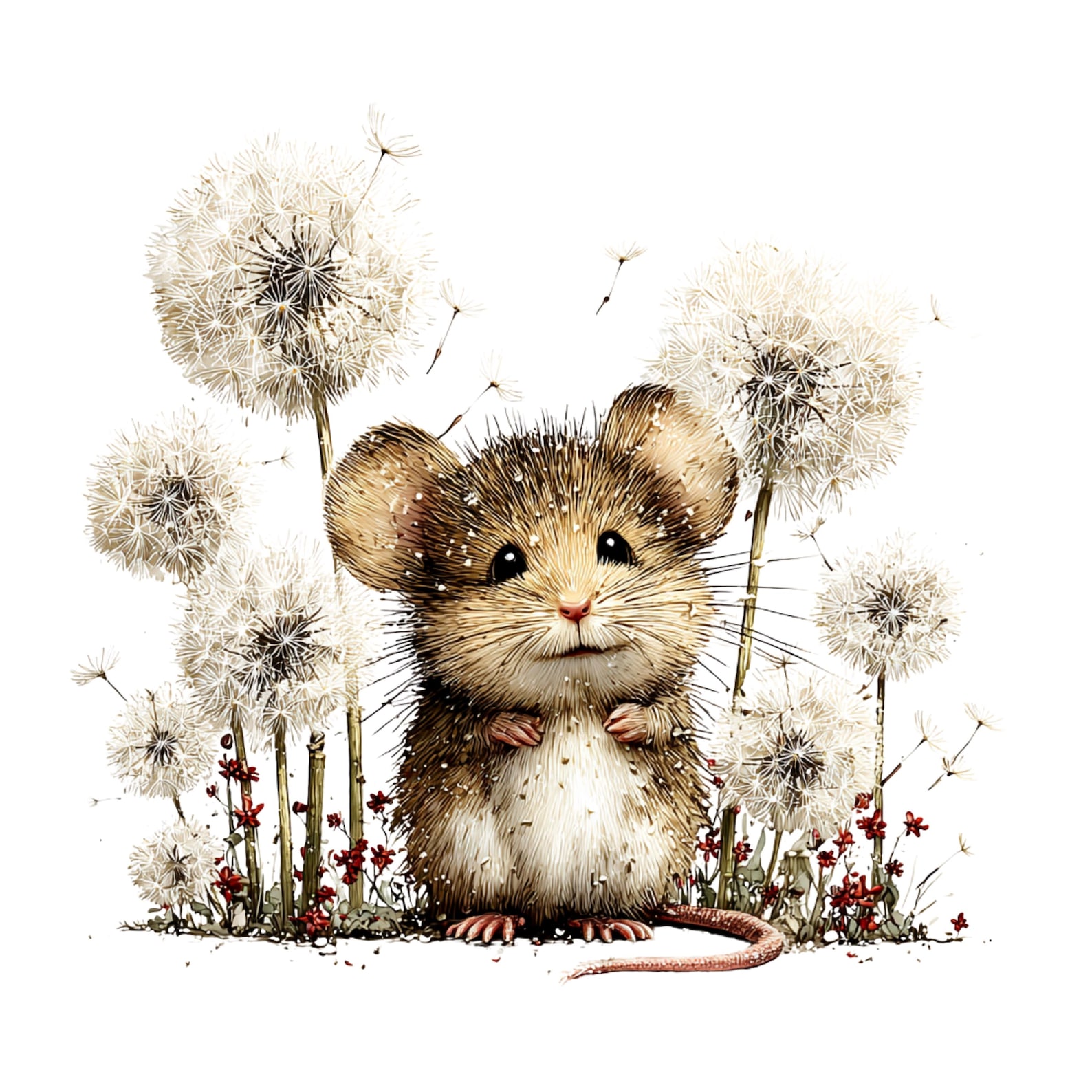 Cute Mouse Flowers Clipart: Mice Graphics (digital Download - 20 Pngs ...