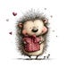 Valentine's Day Hedgehog Clipart: Whimsical Graphics (digital Download ...