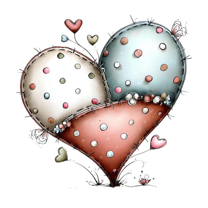 Hearts Valentine Day Clipart: Whimsical Graphics (digital Download - 23 ...