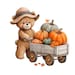 Fall Teddy Bears Clipart: Watercolor Teddy and Pumpkins Autumn Set ...