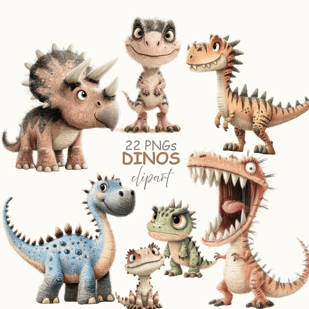 Watercolor Dinosaur Clipart Bundle: Dinos Kids Graphics - Transparent ...