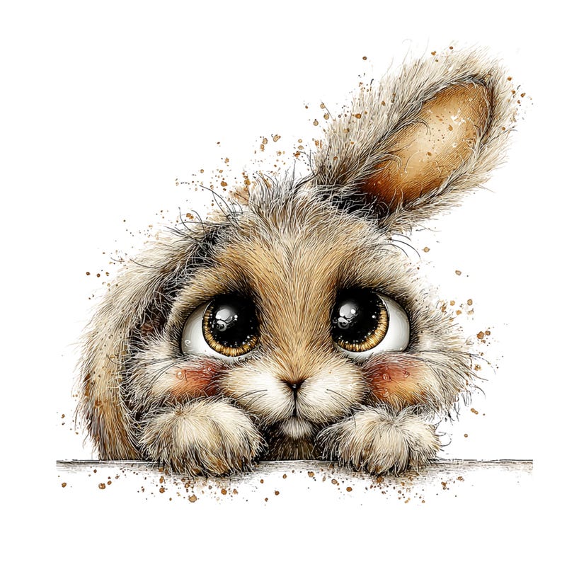 Easter Bunny Whimsical Clipart: Adorable Graphics (digital Download ...