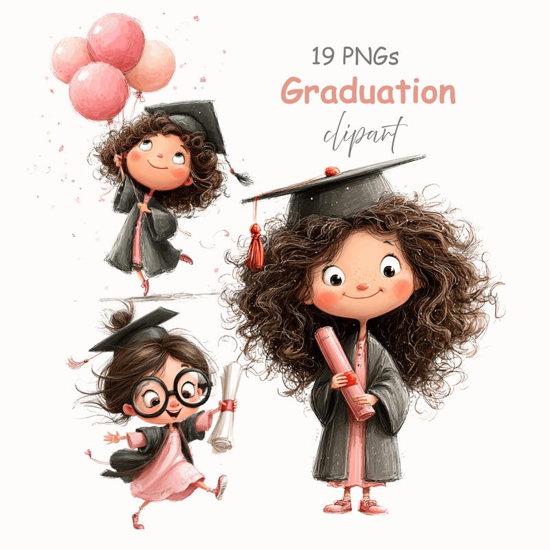 Graduation Girl Clipart - Etsy