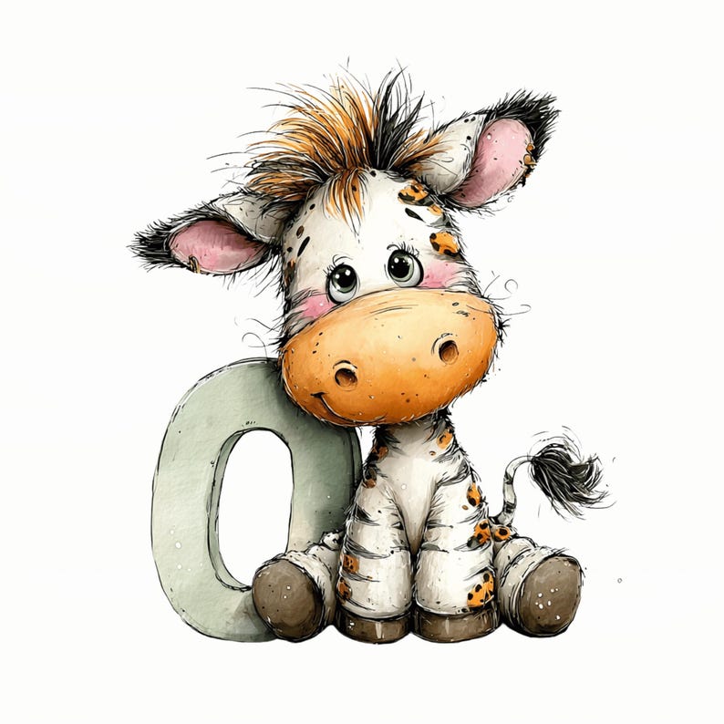 Safari Numbers Clipart: Jungle Baby Animals Watercolor Pngs (digital ...