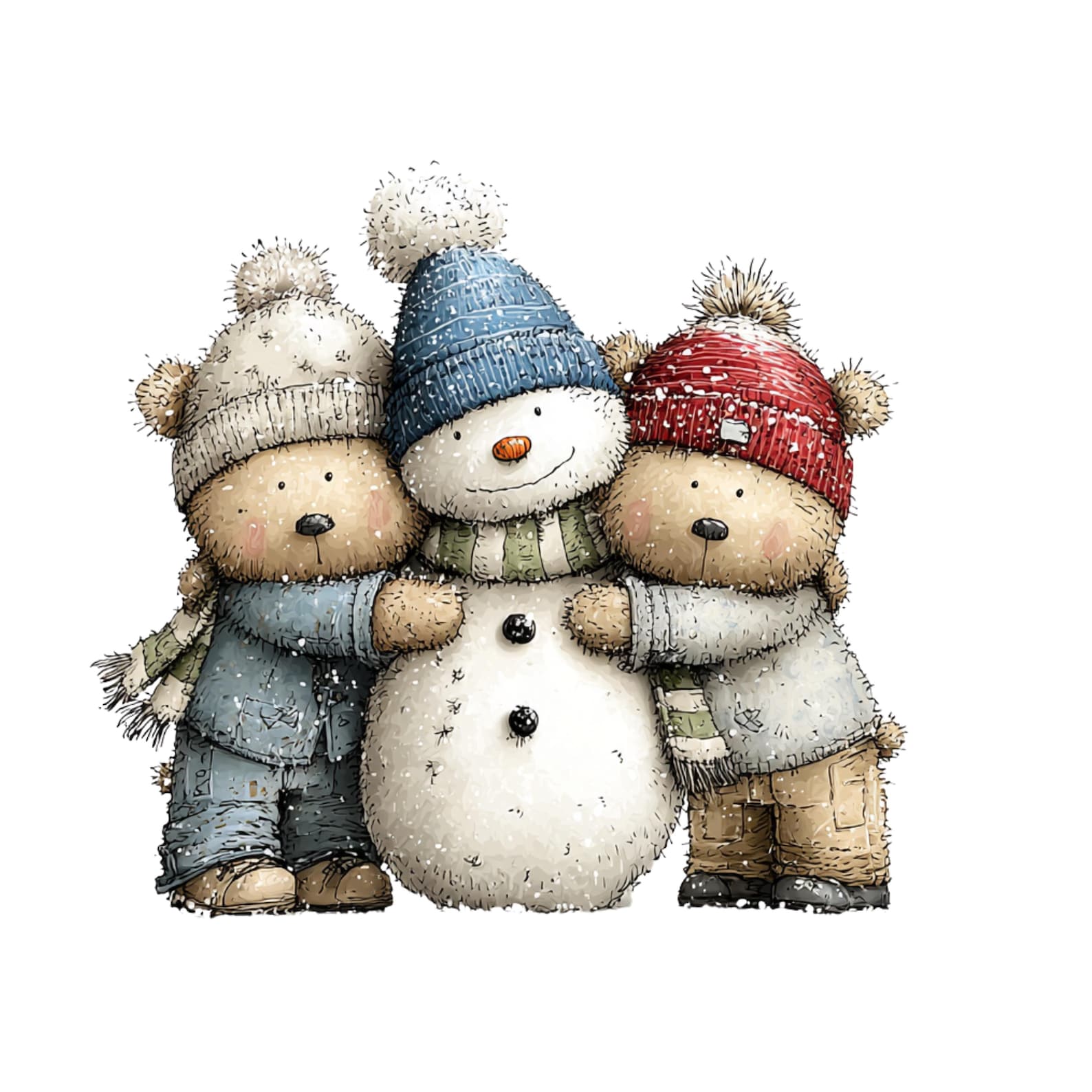 Teddy Bear Christmas Clipart: Cute Festive Holiday Graphics (digital ...