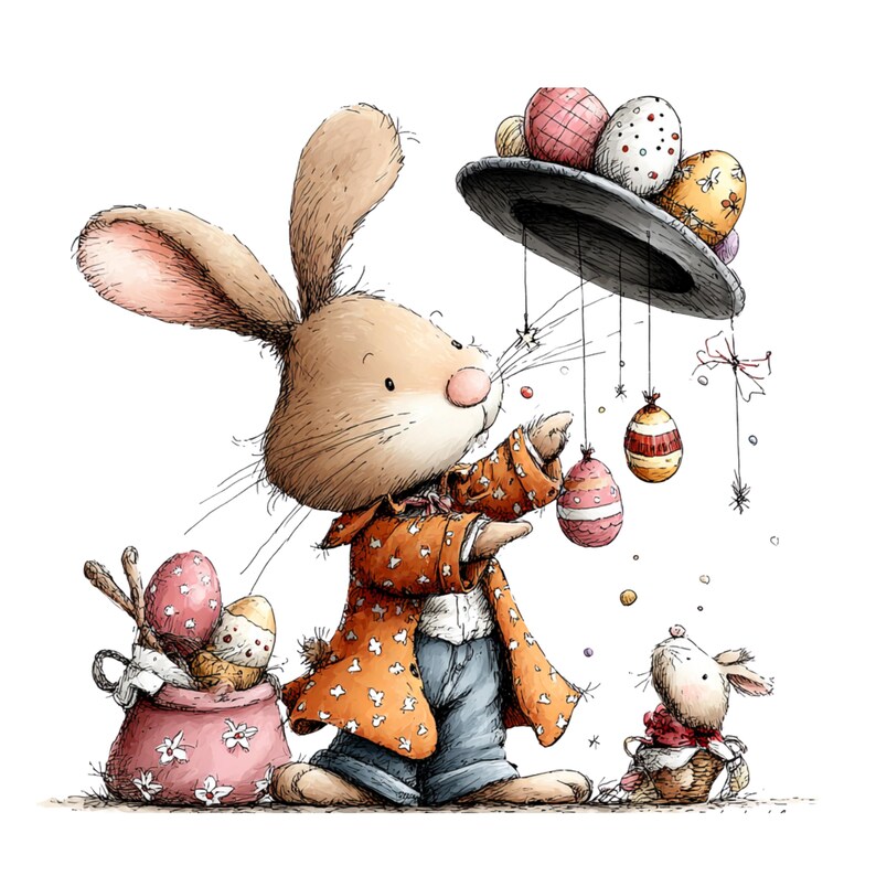 Whimsical Easter Clipart: Spring Graphics (digital Download - 26 Pngs ...