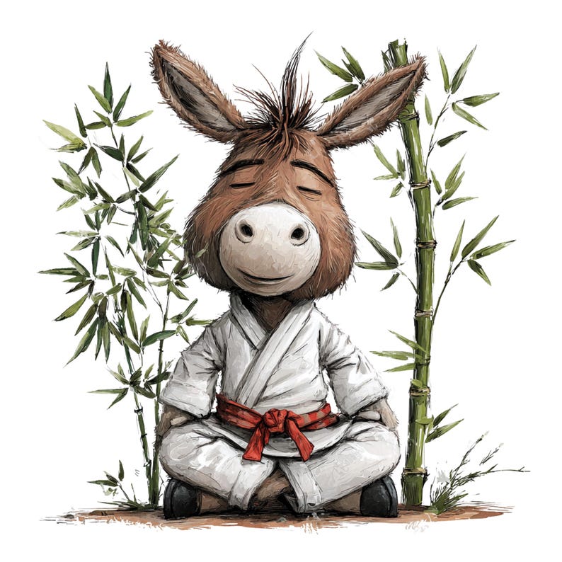 Donkey Karate Poses Clipart: Quirky Graphics (digital Download - 20 ...