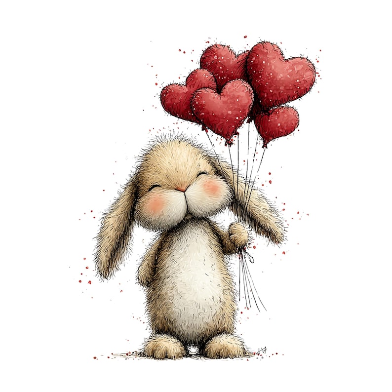 Animals Valentine Day Clipart: Whimsical Graphics (digital Download ...