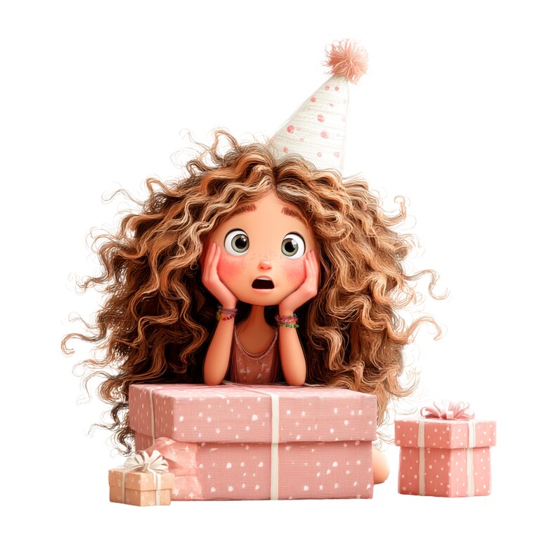 Birthday Girl Clipart: Party Kids Graphics (digital Download - 24 Pngs ...