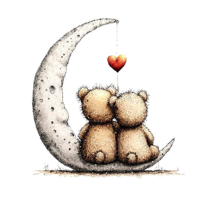 Teddy Bear Valentine's Day Clipart: Love Graphics (digital Download ...