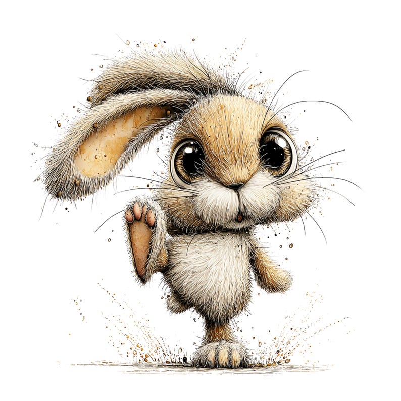 Easter Bunny Whimsical Clipart: Adorable Graphics (digital Download ...