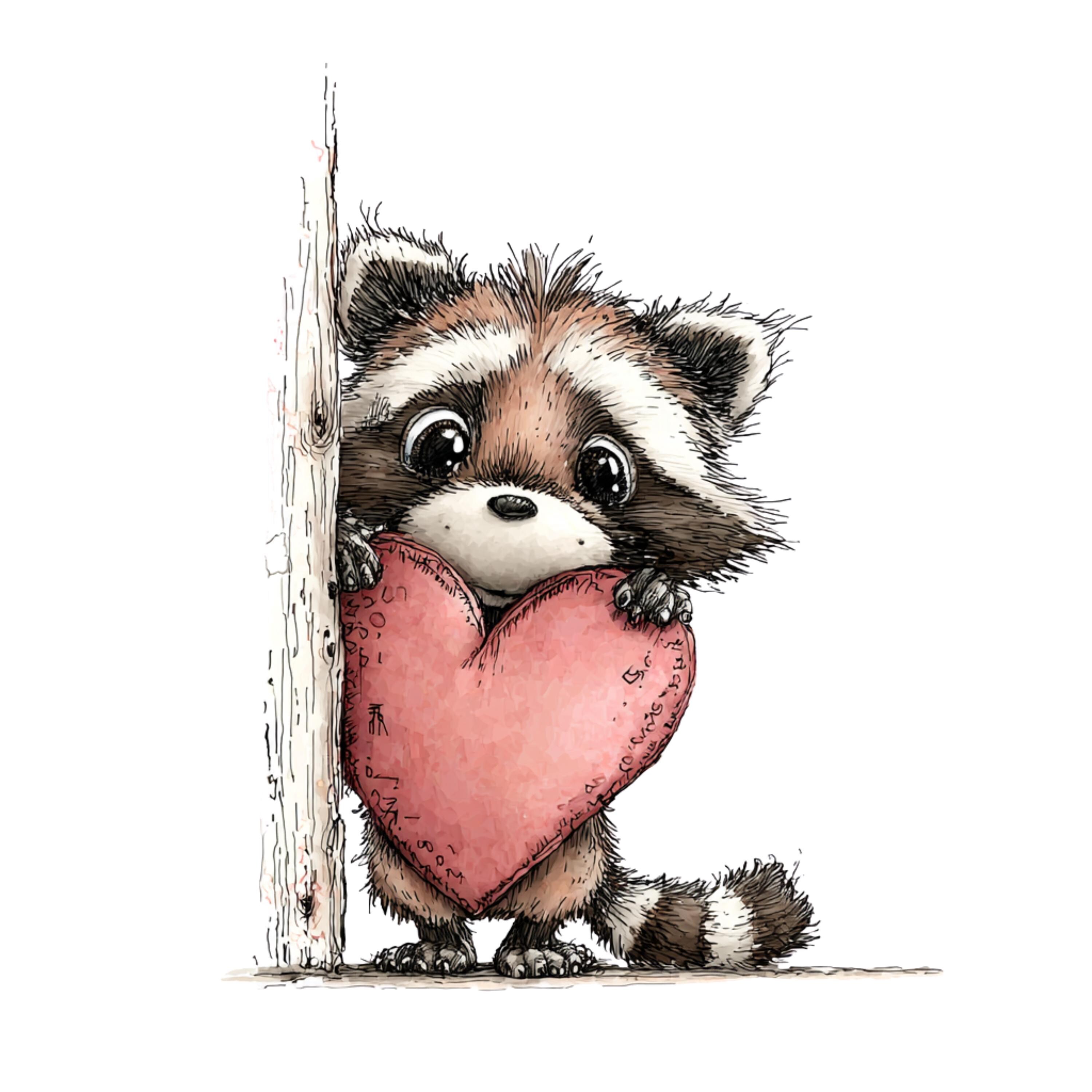 Valentine's Day Woodland Animals Clipart: Whimsical Graphics (digital ...