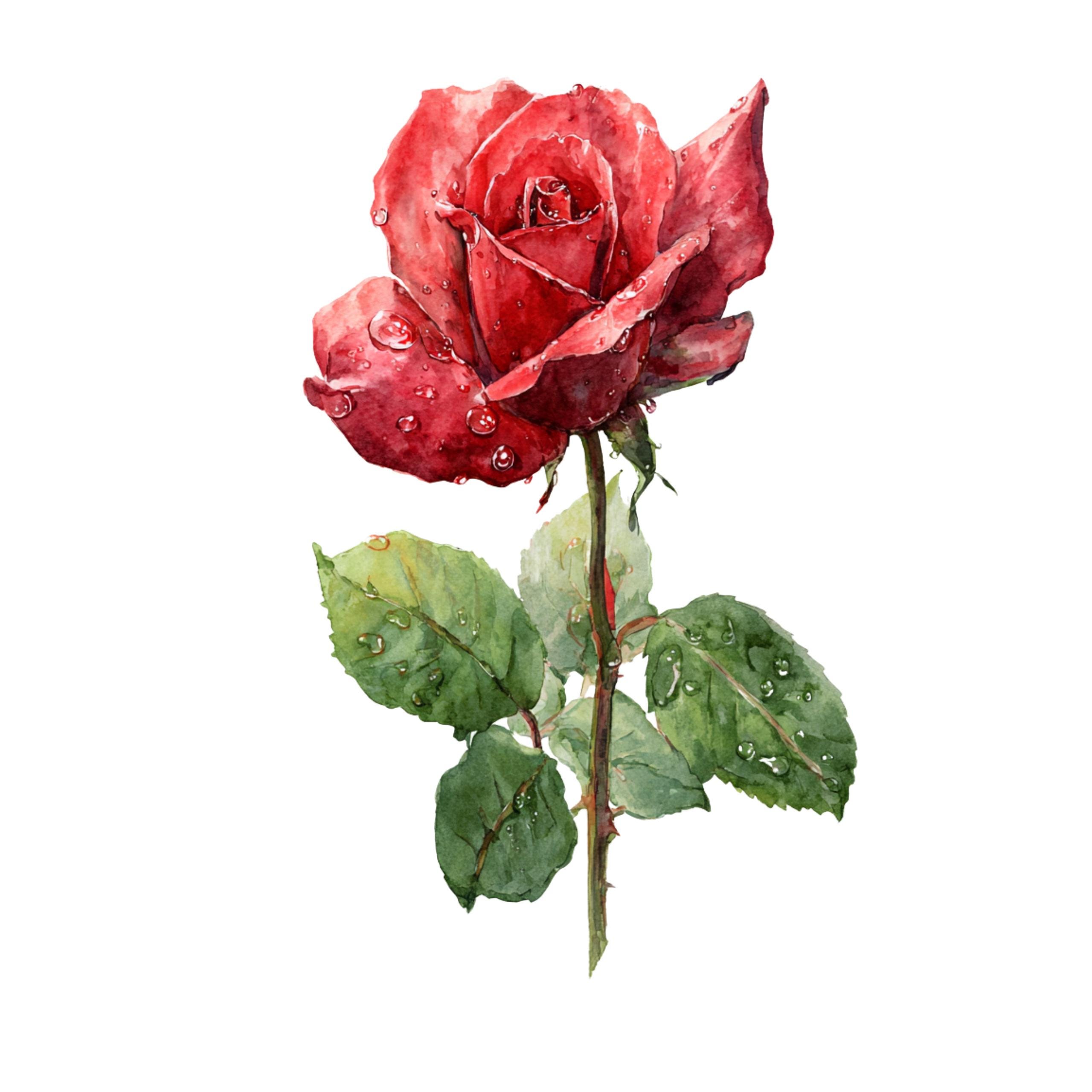 Watercolor Red Roses Bouquet Clipart: Romantic Floral PNG (digital ...