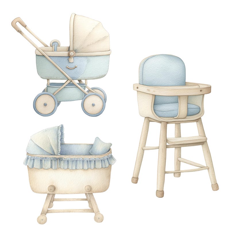 Watercolor Baby Boy Clipart Set: Nursery Decor PNG (digital Download ...