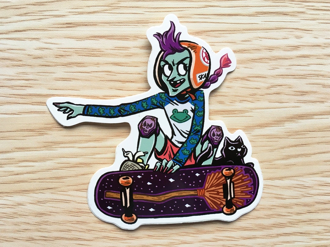 Skate Witch Vinyl Sticker - Etsy
