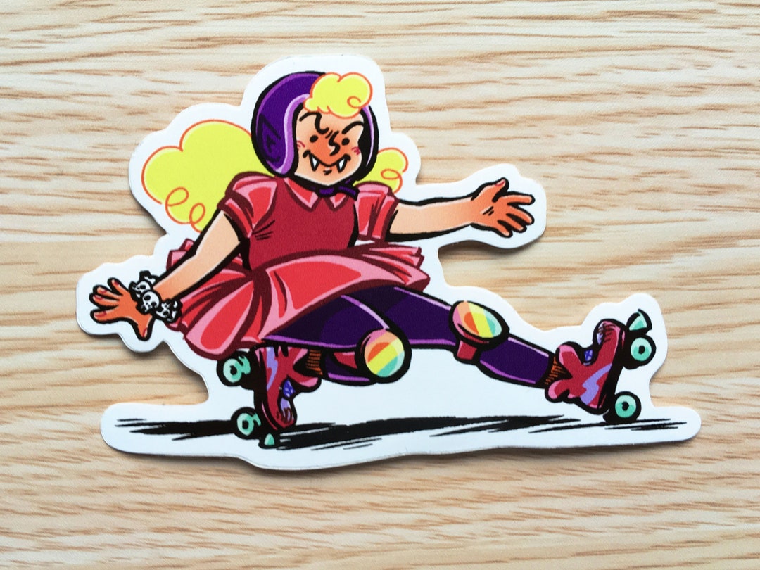 Roller Skating Vampire Vinyl Sticker - Etsy