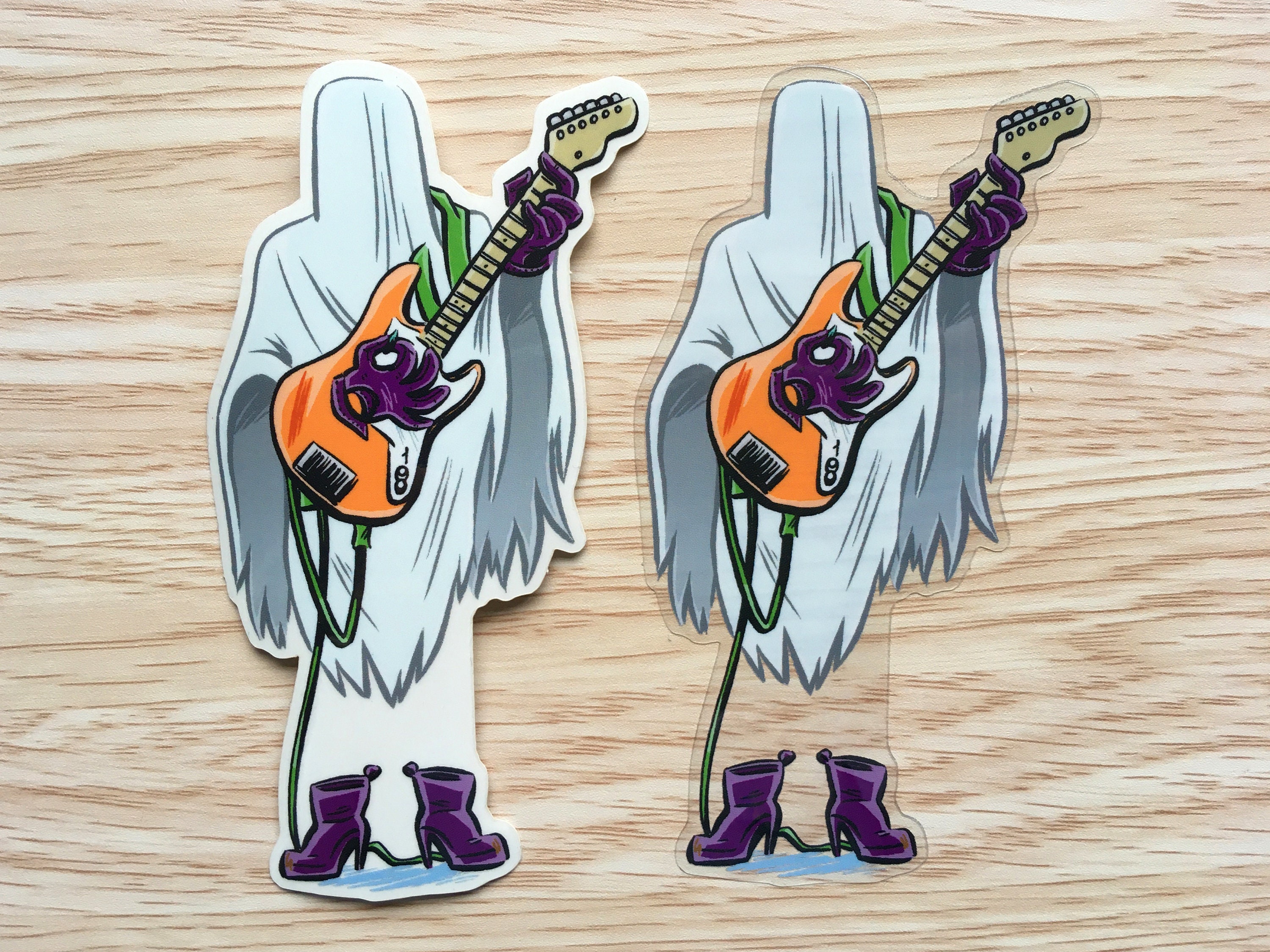 Transparent Ghost Guitarist Sticker - Etsy