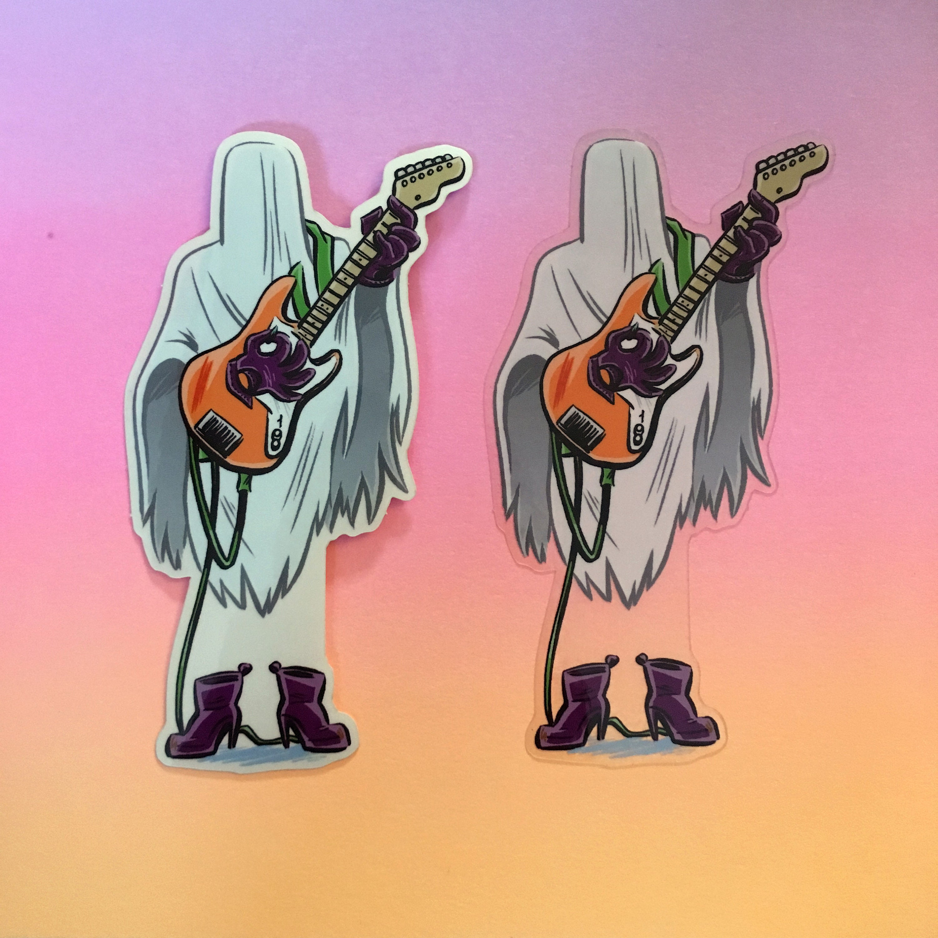 Transparent Ghost Guitarist Sticker | Etsy
