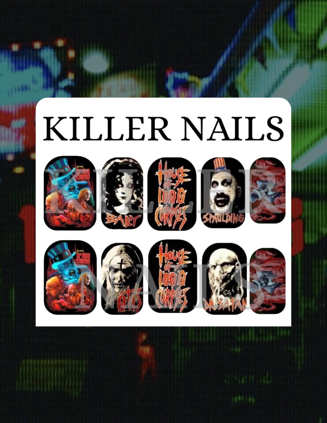 Rob Zombie House of 1000 Corpses Waterslide Nail Decals - Etsy