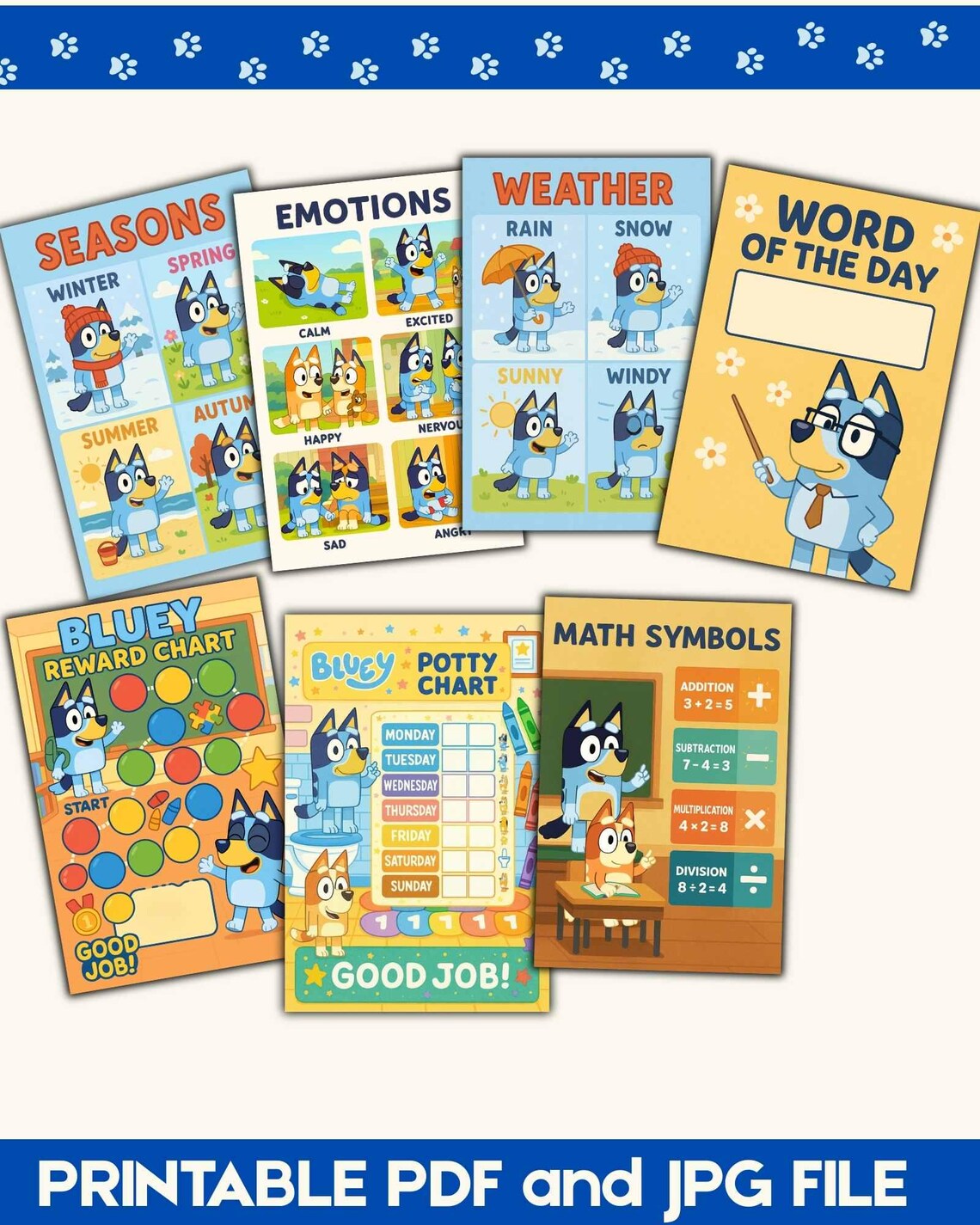Bluey Classroom Decor Posters Potty Training Reward Weather Special ...