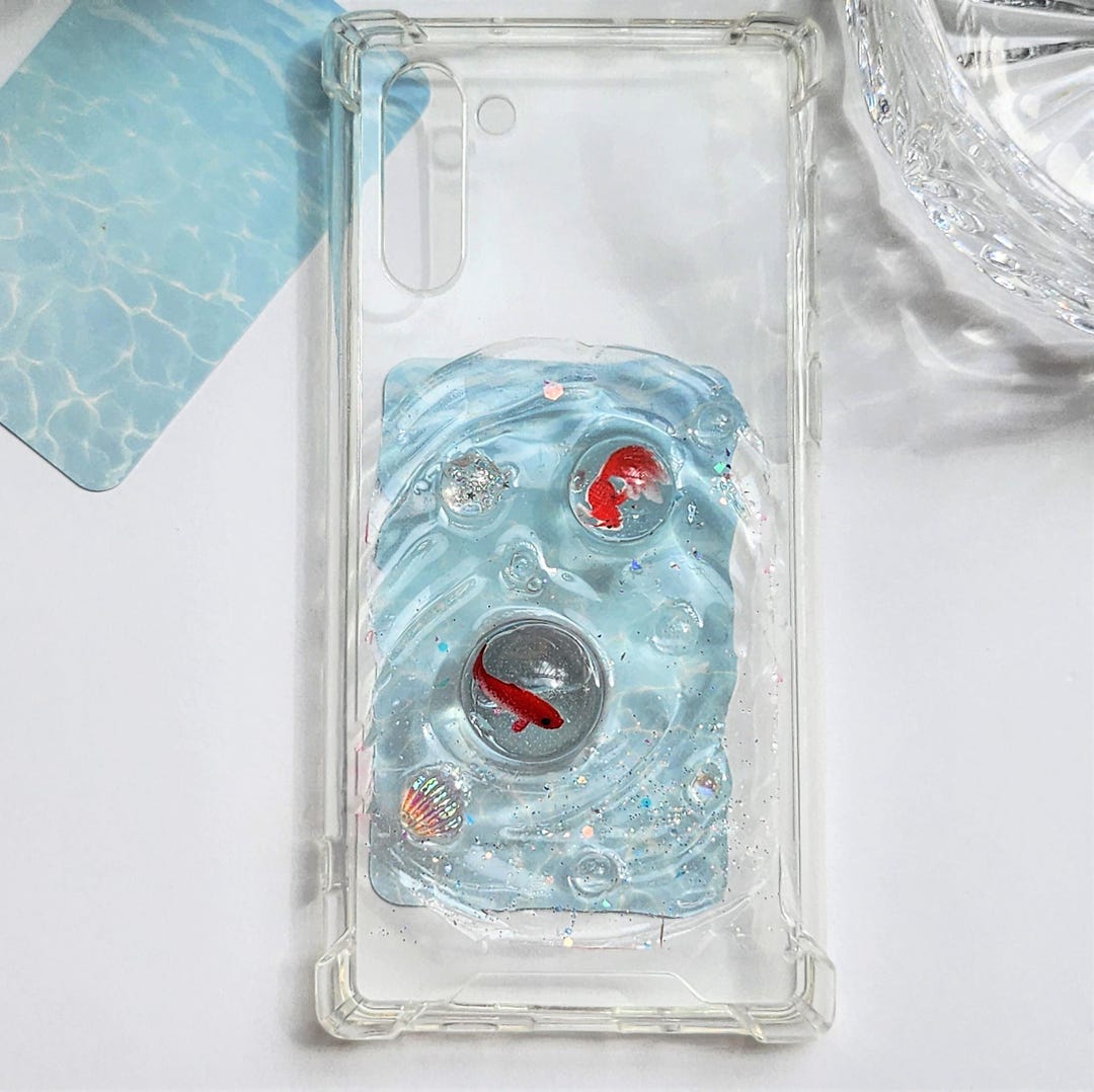 Goldfish Resin Phone Case – Handmade Underwater Charm - Etsy