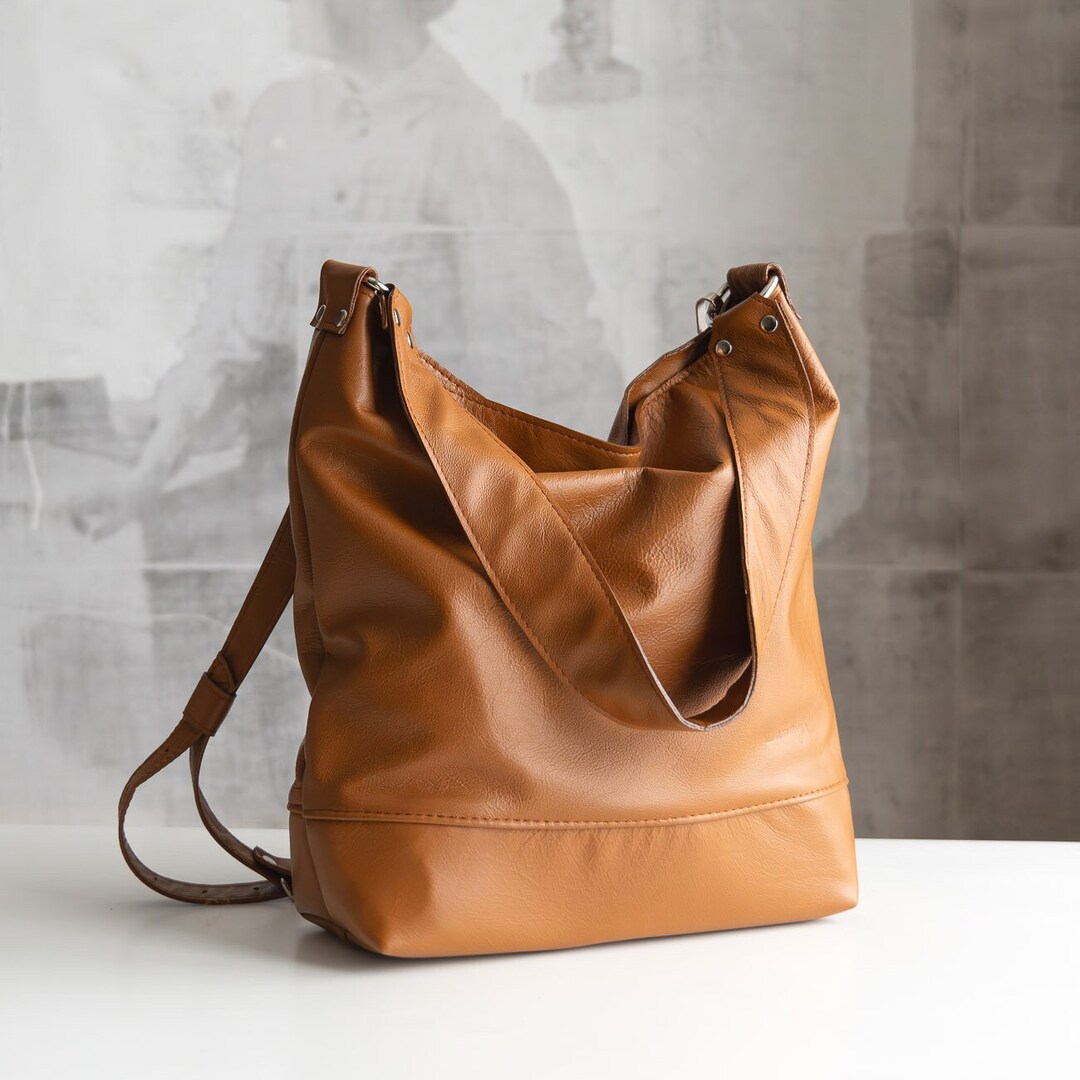 Hobo Leather Tote Bag Lana Style Shoulder and Cross-body - Etsy