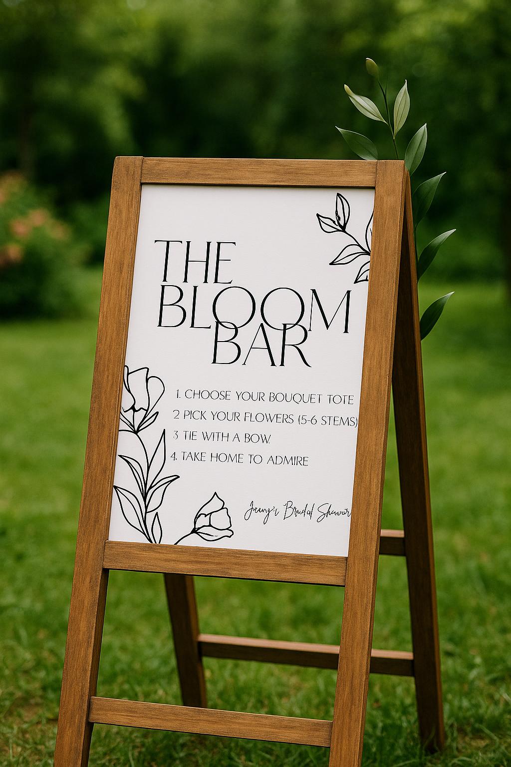 Floral Bloom Bar Sign, Bridal Shower Decor (editable, Digital Download ...