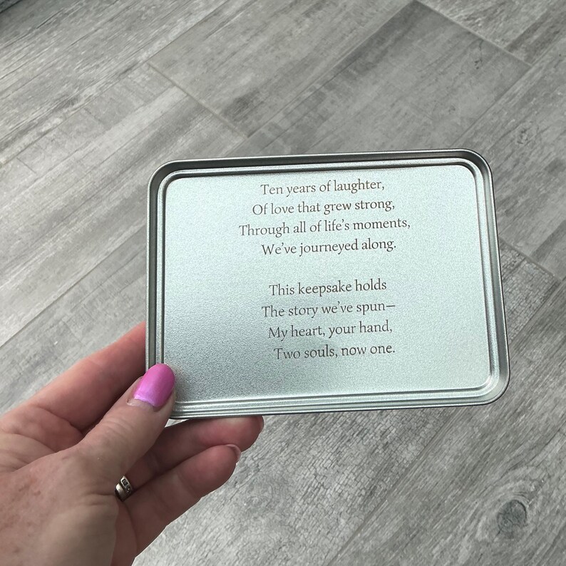 Engraved Tin Box: 10th Anniversary Keepsake Gift for Husband - Etsy