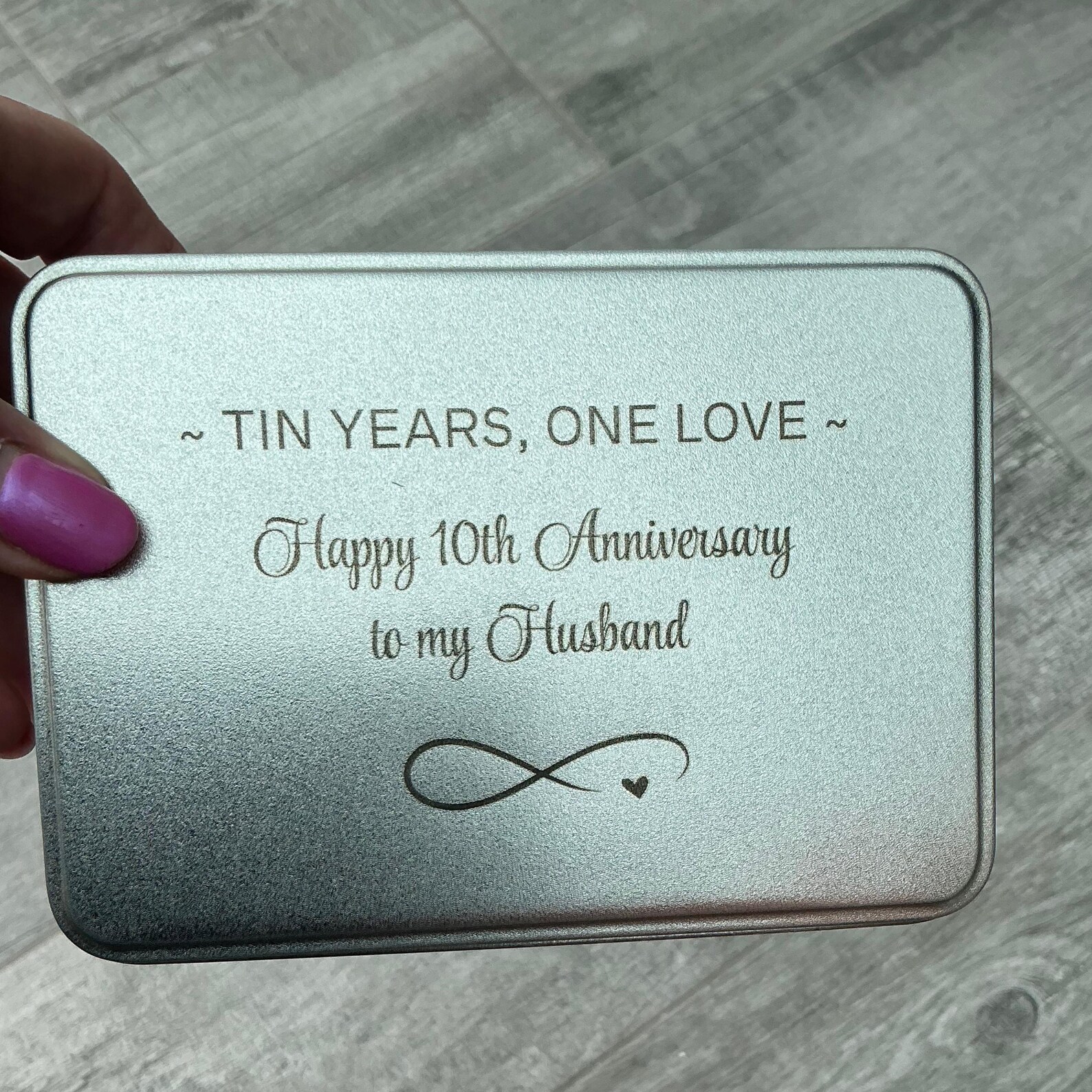 Engraved Tin Box: 10th Anniversary Keepsake Gift for Husband - Etsy