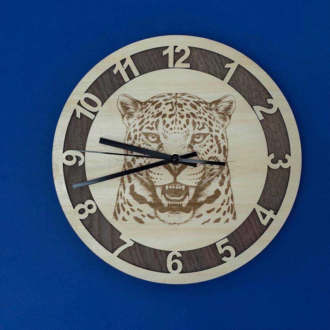 Laser Cut Wooden Jaguar Wall Clock - Rustic Wildlife Decor - Etsy