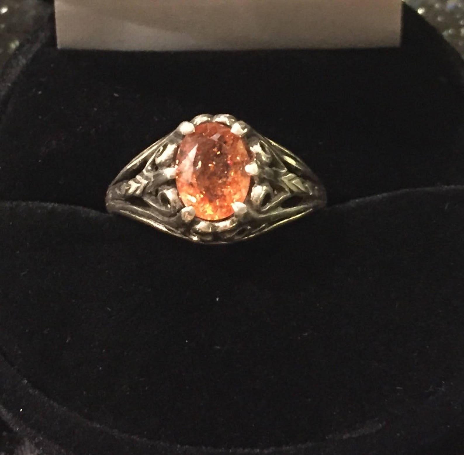 Sunstone Labradorite Ring in Sterling Silver Firey Orange Flecks of ...