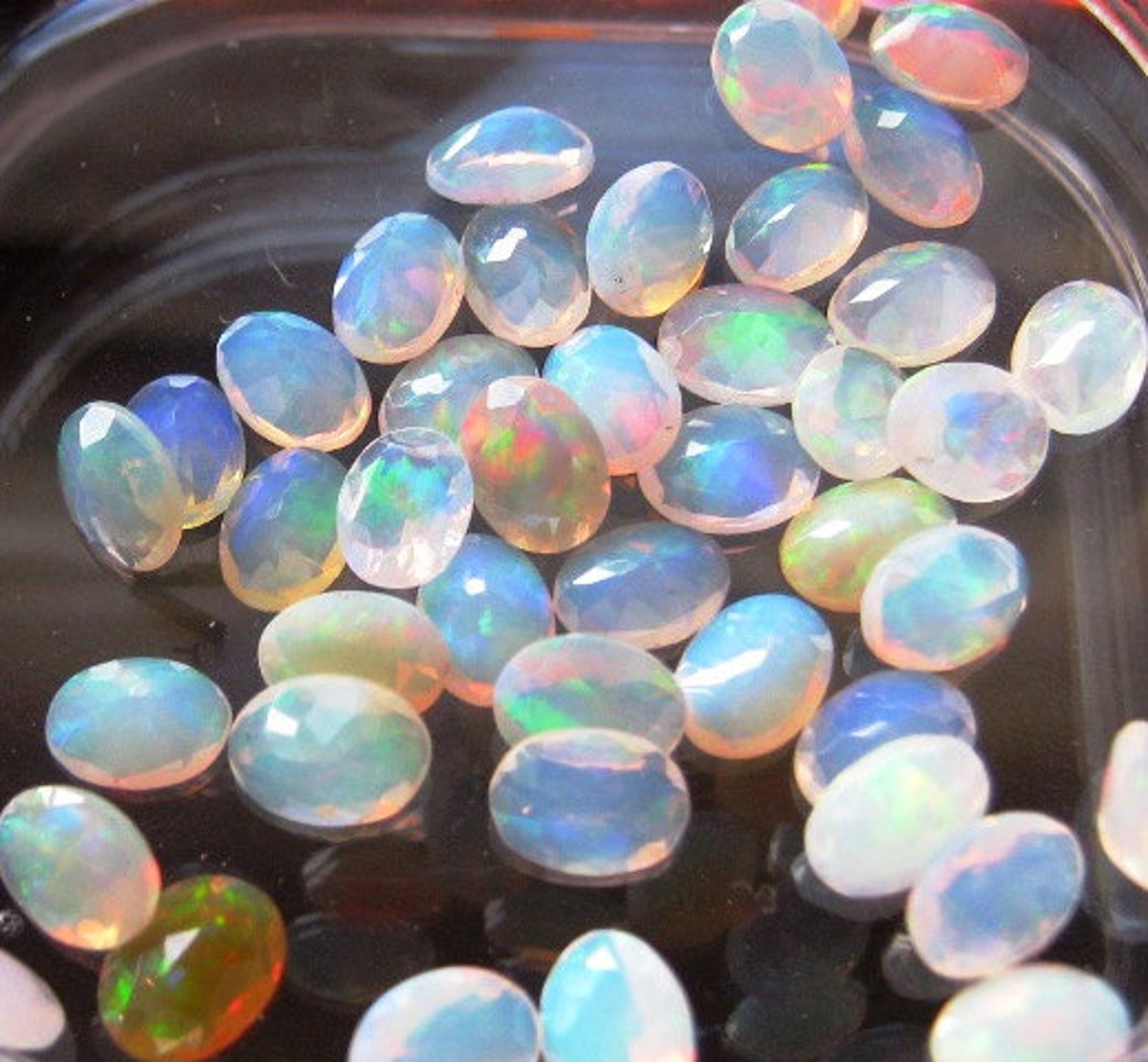 Genuine Faceted Ethiopian Welo Opal 14k Yellow Gold Filigree - Etsy