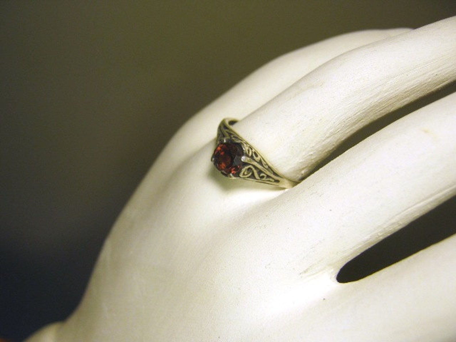 Earth Mined Red Cinnamon Zircon Gemstone Ring Filigree - Etsy