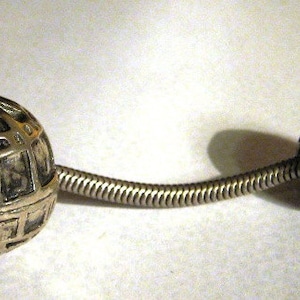 Death Star Large 5mm Hole Bead Hand Formed PMC .999 Fine Silver Clay ...
