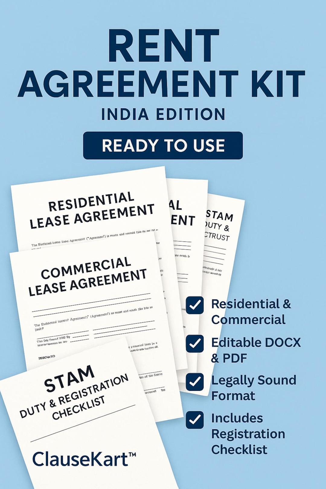 Rent Agreement India | Editable Legal Template | House Rental Contract ...