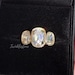 Three Stone Elongated Cushion Cut Moissanite Engagement Ring, 18K Solid ...