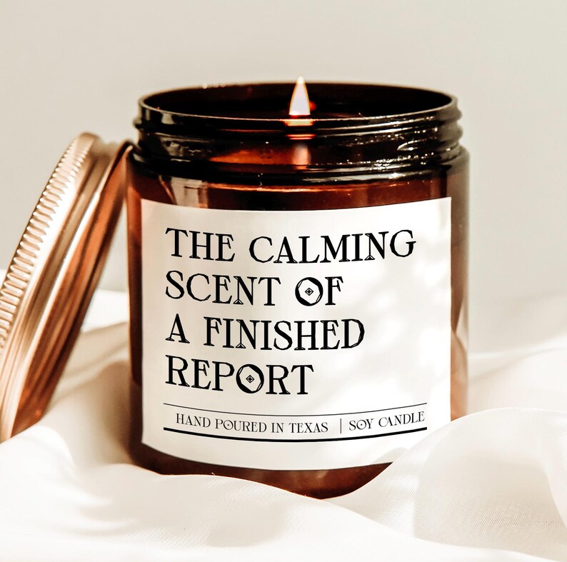 The Calming Scent of A Finished Report Candle, Workday Done Gift Candle ...