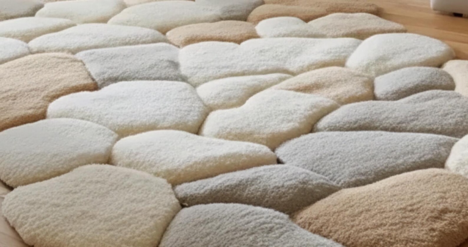 3D Pebble Rug • Plush Neutral Stone Area Carpet - Etsy