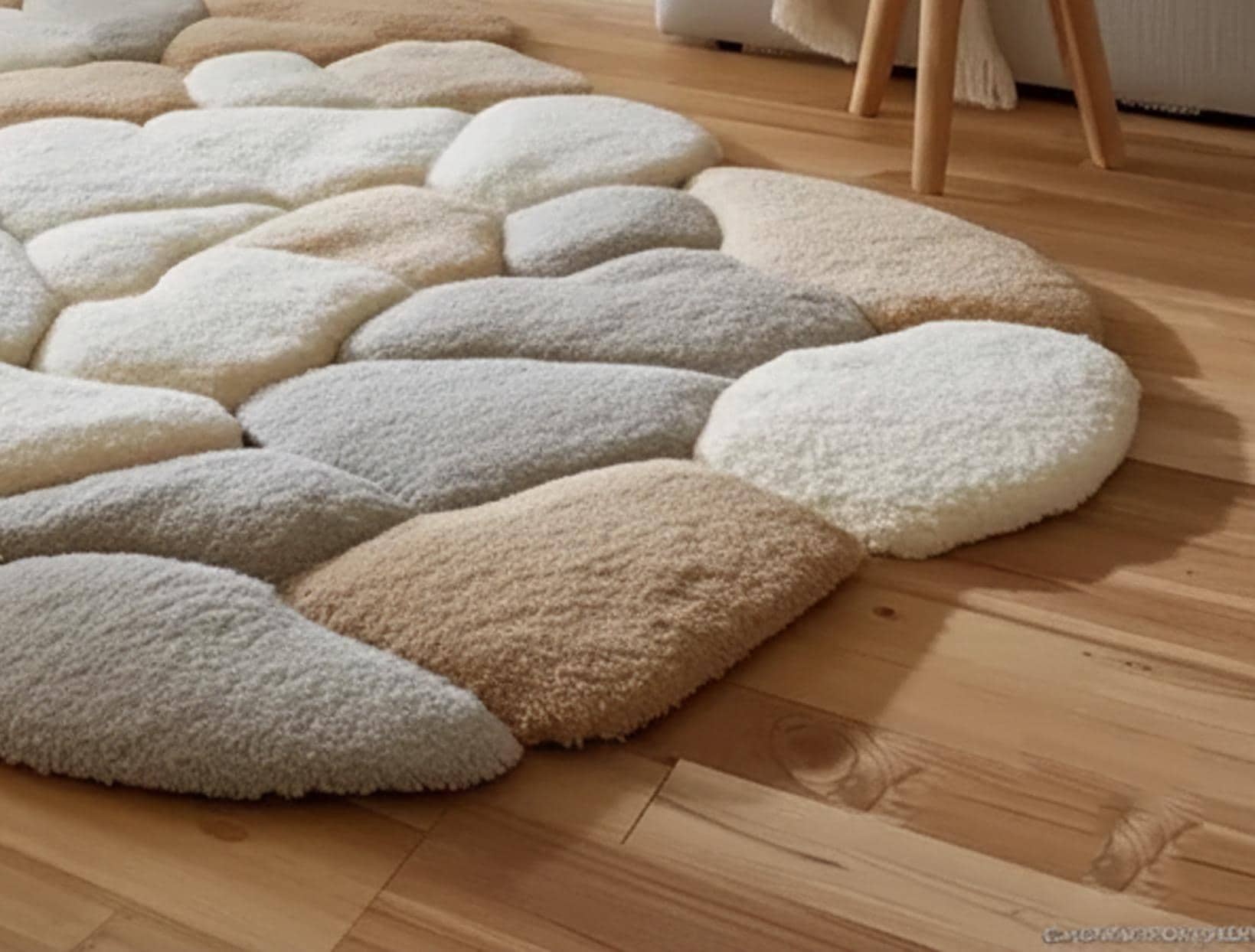 3D Pebble Rug • Plush Neutral Stone Area Carpet - Etsy