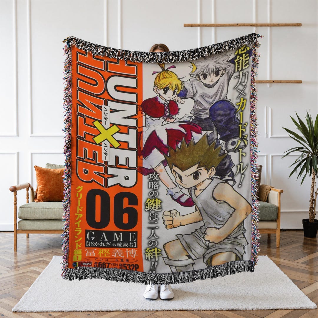 Hunter X Hunter Gon Killua Bisky Woven Blanket, Anime Tapestry, Gon ...