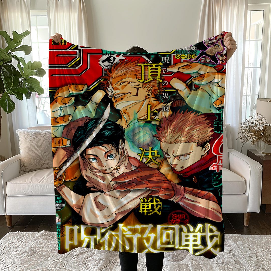 Jujutsu Kaisen Sherpa Blanket: JJK Anime Throw, Cozy Fleece Bedding - Etsy