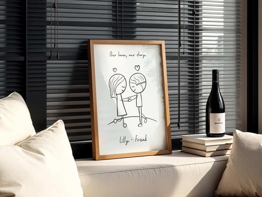 Personalized Couple Poster • Cute Stick Figure Love Drawing ...