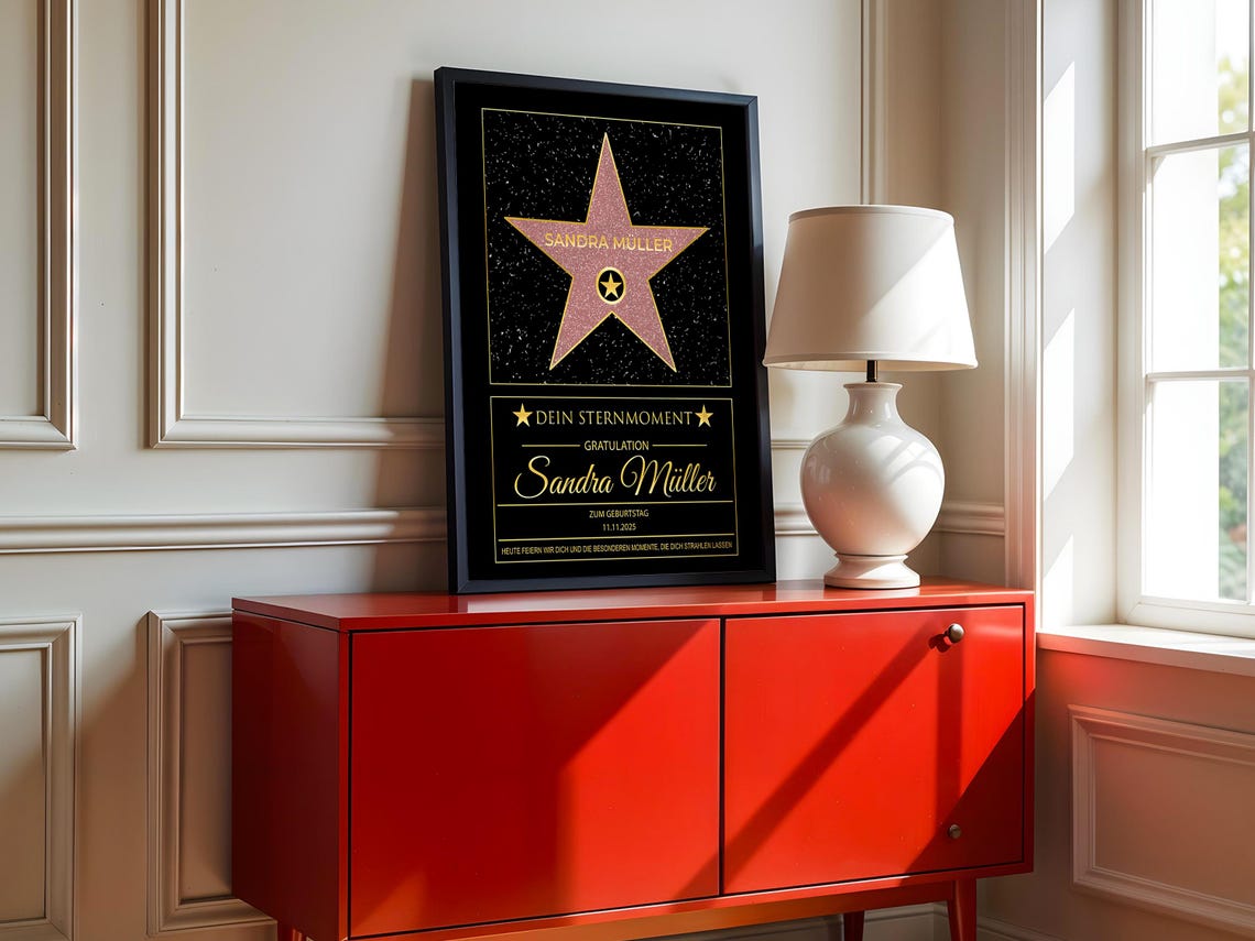 Personalized Hollywood Star Plaque • Custom Name Wall Art • Birthday ...