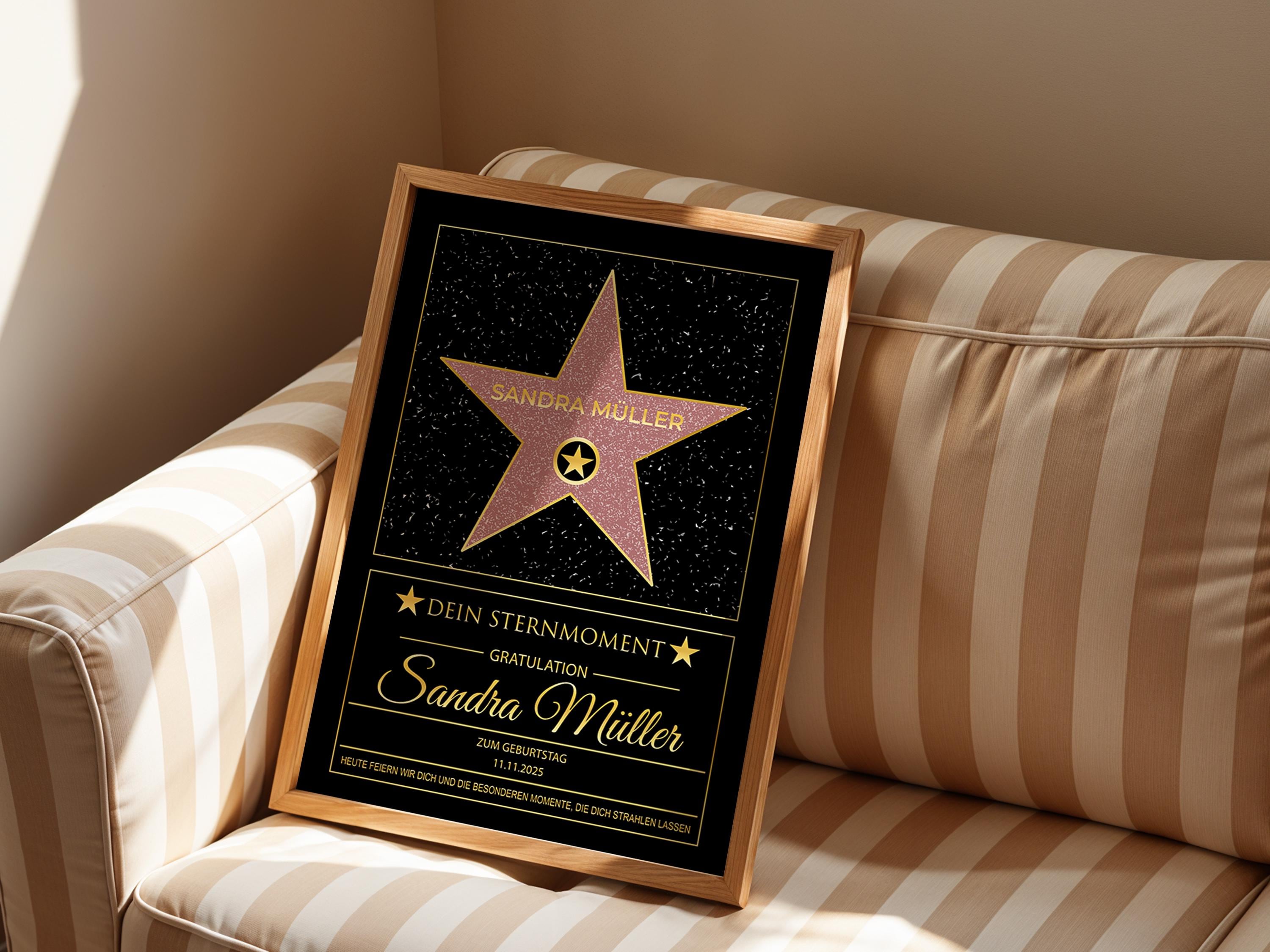 Personalized Hollywood Star Plaque • Custom Name Wall Art • Birthday ...