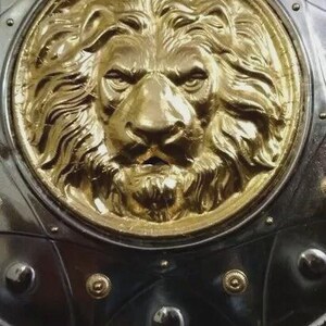22 Inch Medieval Lion Shield – Knight Round Battle Replica for LARP ...