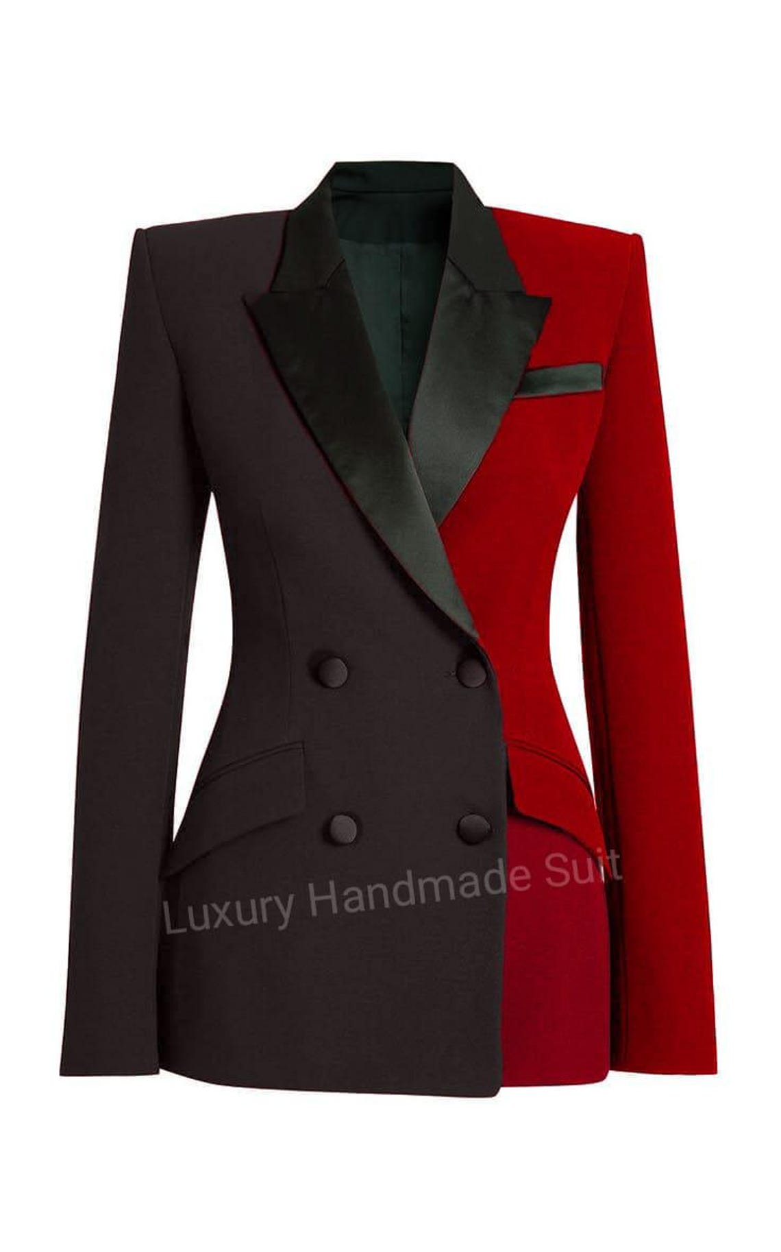 Red & Black Designer Blazer: Women's Catwalk Jacket - Etsy