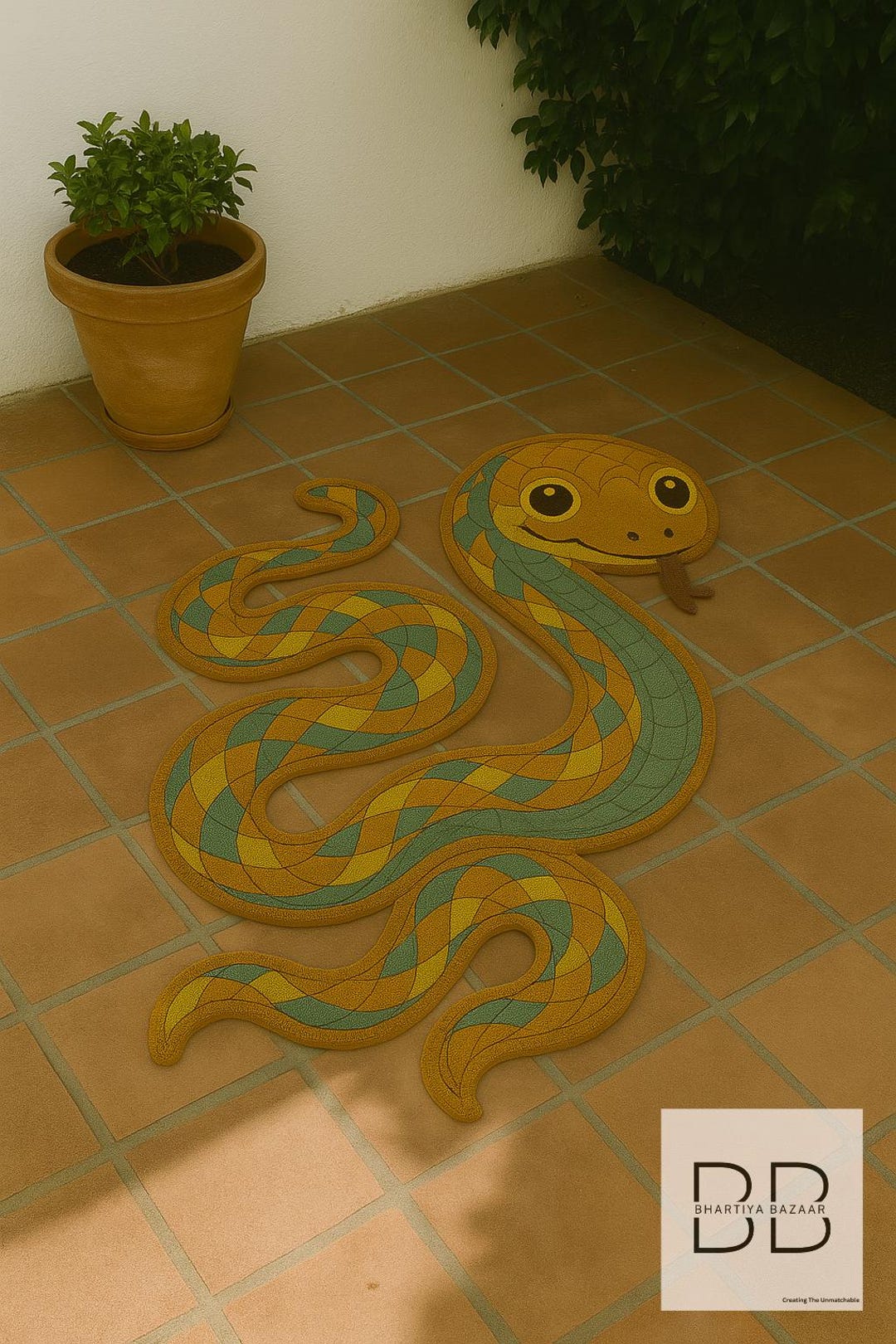 Whimsical Snake Rug Colorful Kids Room Carpet,playful Animal Floor Mat ...